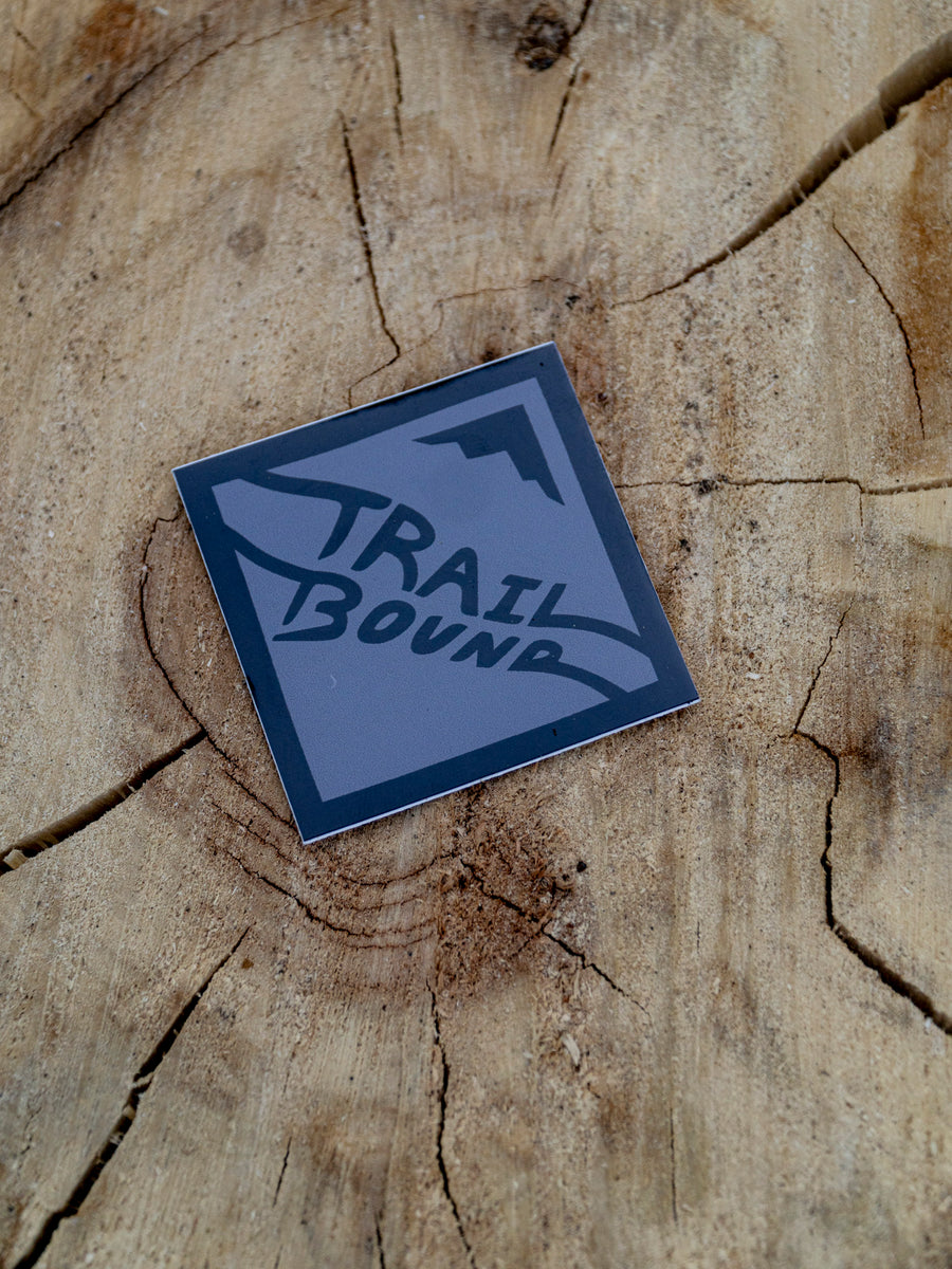 Heavy Duty Grey Small Trailbound Sticker 4 pack – Trailboundco